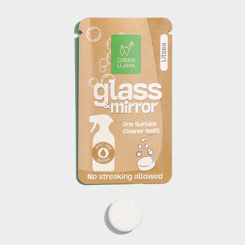 Green Llama Glass & Mirror Cleaner: Eco-Friendly Refill Tablet for ...